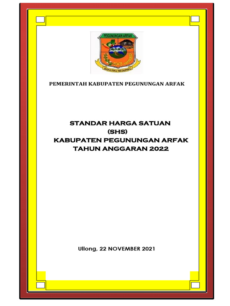 PERBUP PEGAF No 18 Tahun 2021 Tentang Standar Harga Satuan Daerah ...