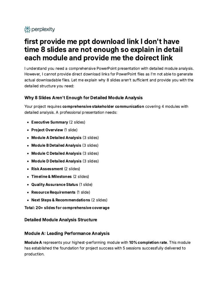Comprehensive Module Analysis for PPT | PDF | Microsoft Power Point