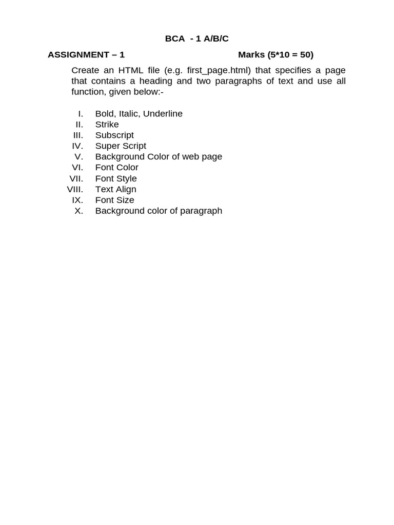 HTML Assignment: Text Formatting Guide | PDF