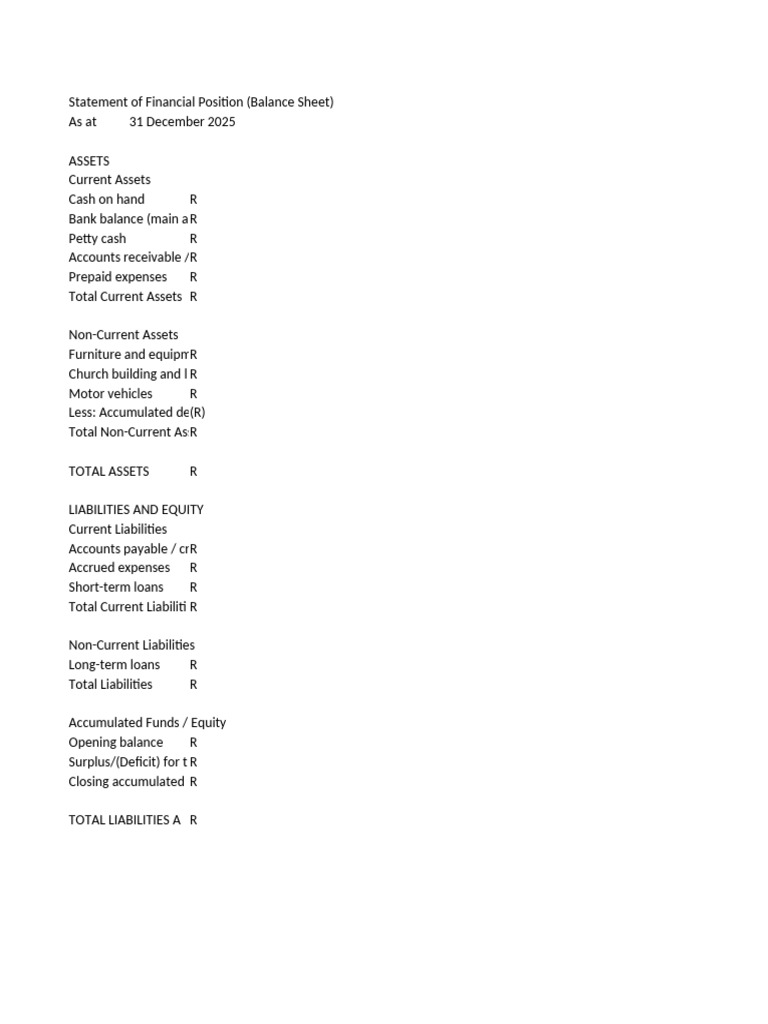2025 Church Financial Statements Overview | PDF | Expense | Balance Sheet