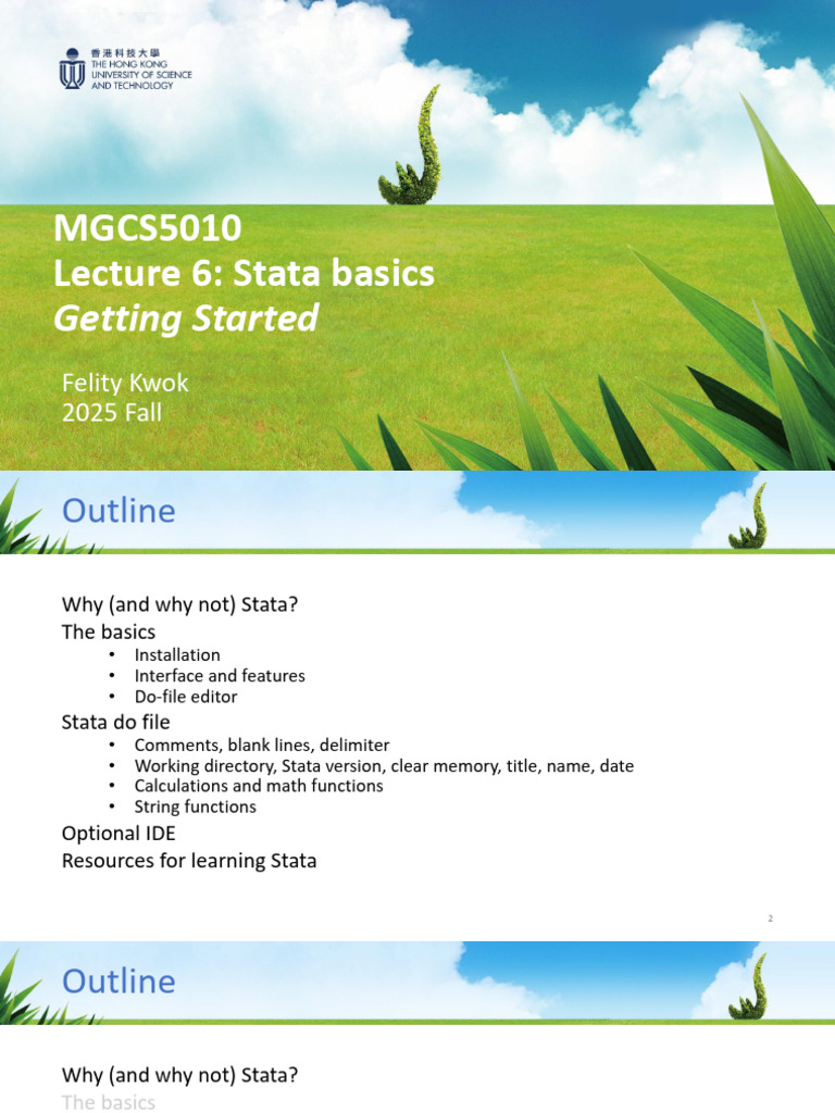 MGCS5010 Lec6 Stata Getting Started | PDF | Computer File | String (Computer Science)