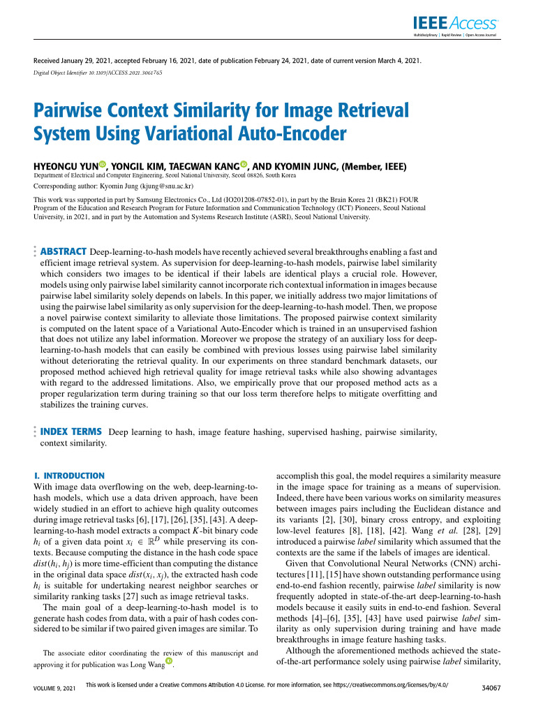 Pairwise Context Similarity For Image Retrieval System Using Variational Auto-Encoder | PDF ...