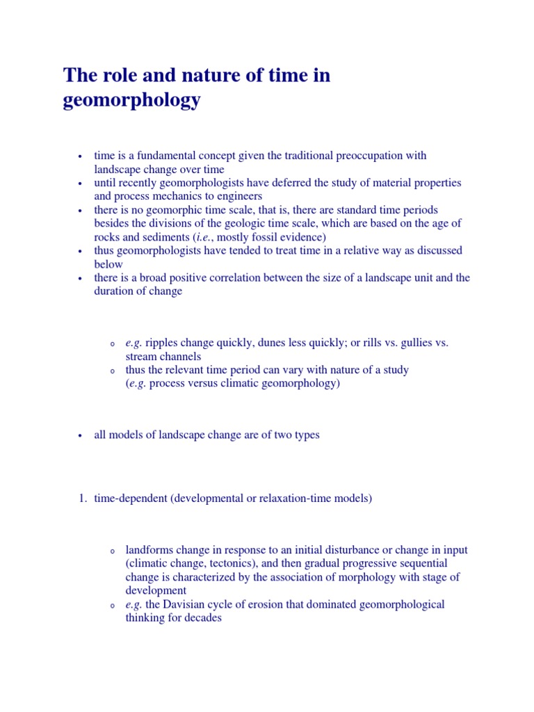 Time in Geomorphology | PDF | Geomorphology | Thermodynamic Equilibrium