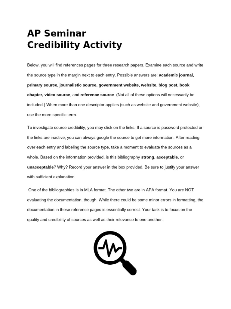 2WS - Source Credibility Worksheet | PDF | Psychology