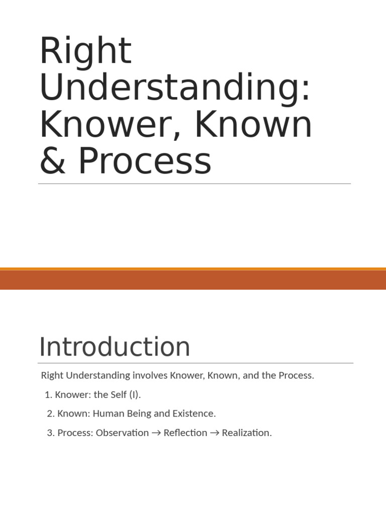 Right Understanding: Knower, Known, Process | PDF | Nature | Plants