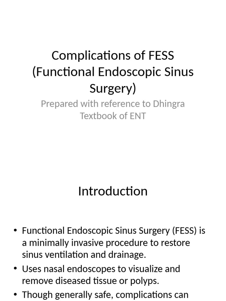 Complications of FESS Dhingra | PDF | Medical Specialties | Human Head ...