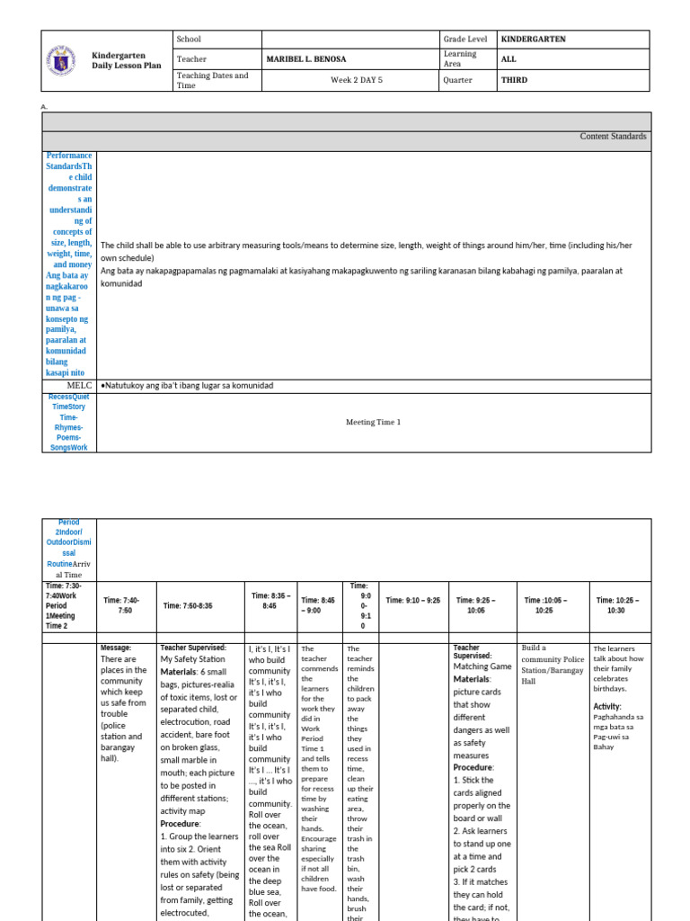 Kinder New DLL Week22 Day5 | PDF