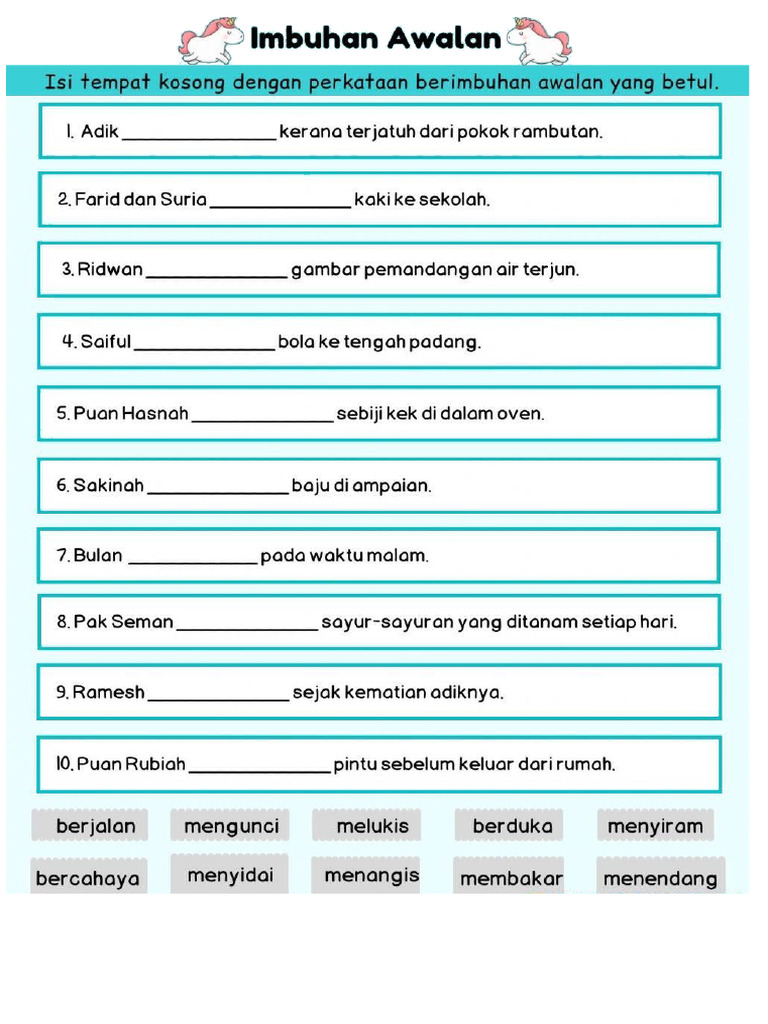 Imbuhan Awalan T2 | PDF