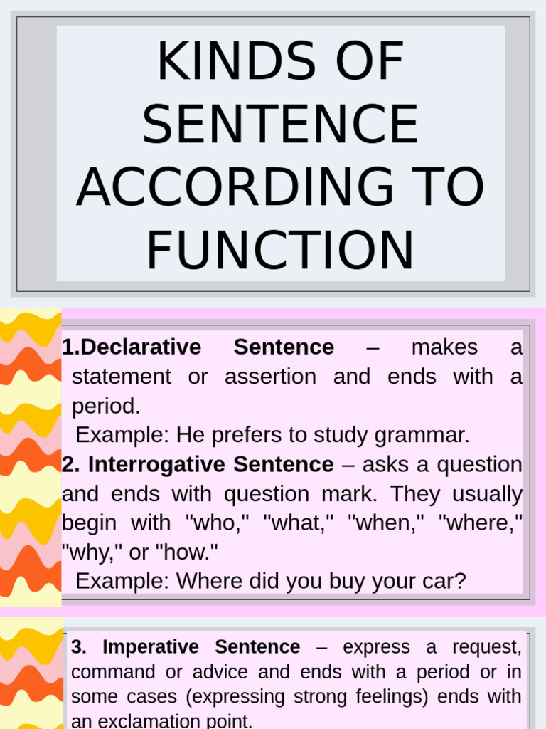 Types of Sentences by Function | PDF