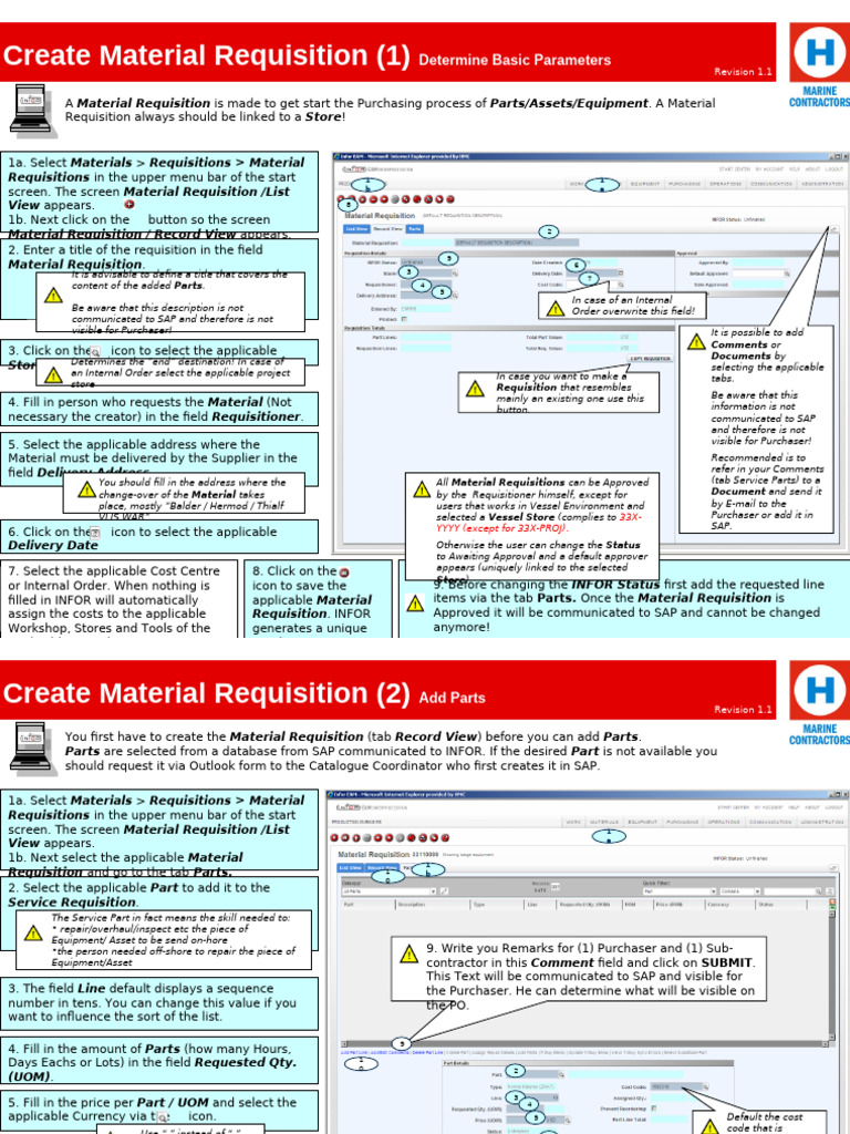 Create and Manage Material Requisitions | PDF | Computing | Software
