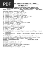 Law of Indices Answers | PDF