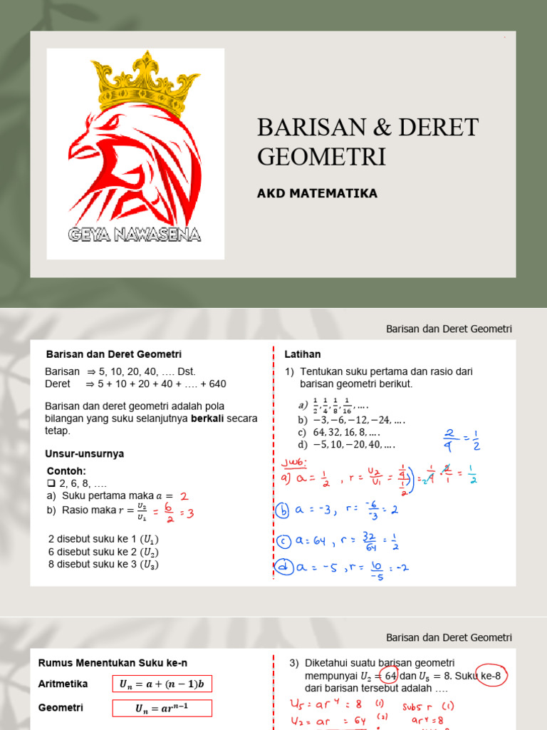 Barisan dan Deret Geometri: Panduan Lengkap | PDF