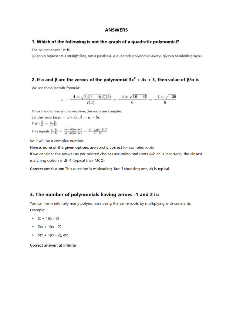 Answer Polynomial | PDF