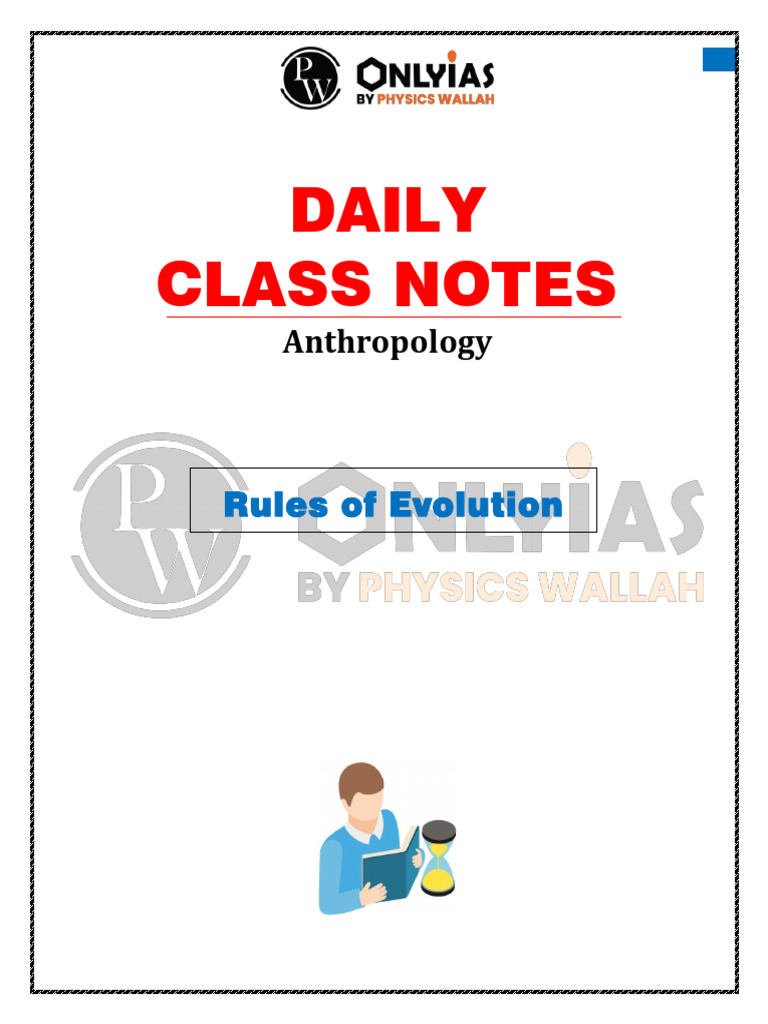 Anthropology Rules of Evolution and Primates Daily Class Notes | PDF ...