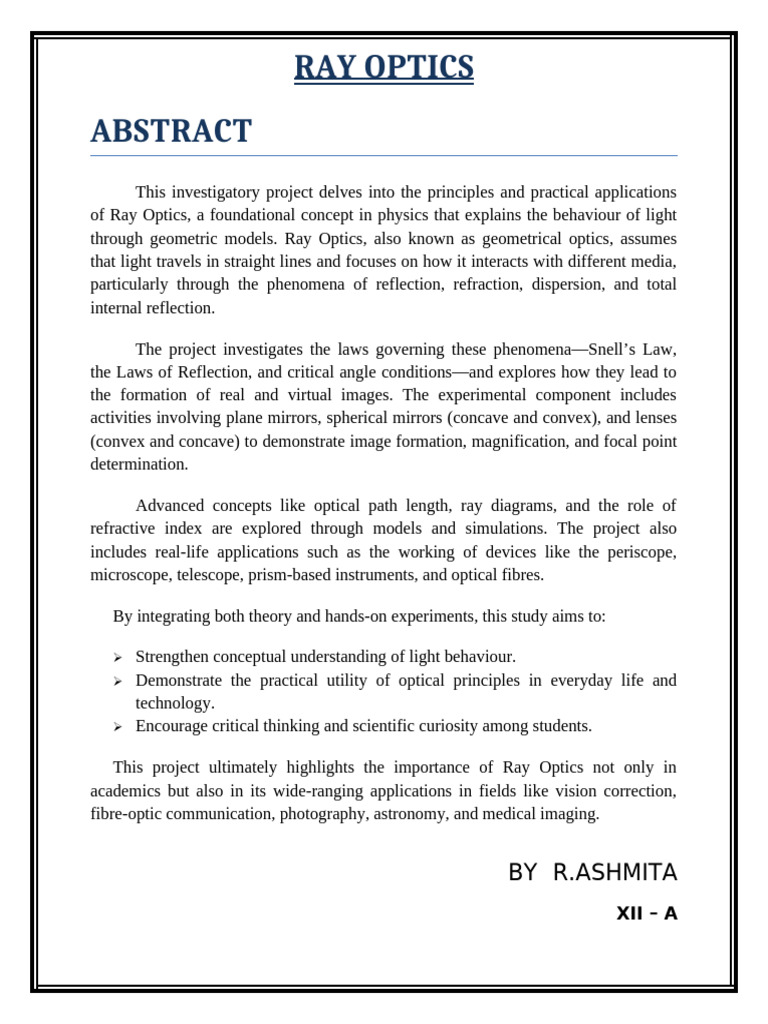Ray Optics | PDF