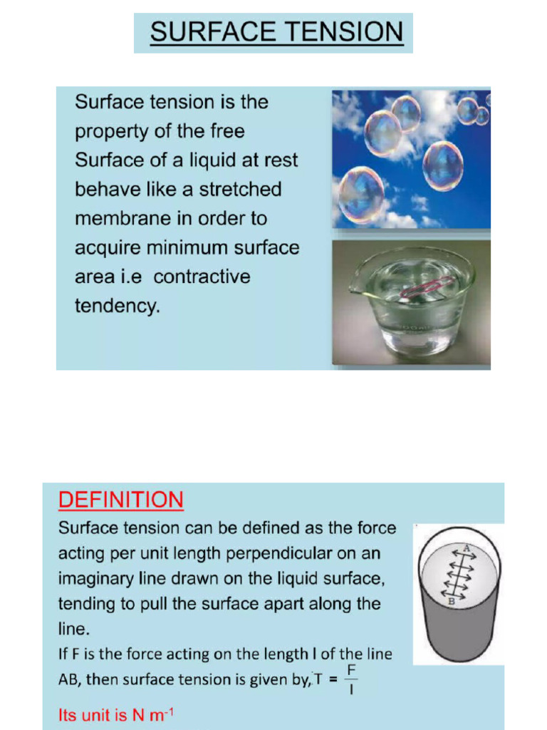 Surface Tension and Viscosity | PDF