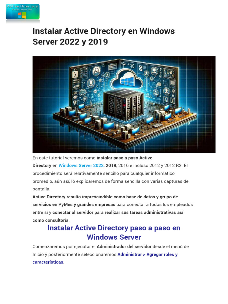 Instalar Active Directory en Windows Server | PDF | Directorio Activo ...