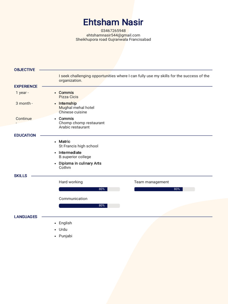 Intelligent CV Document | PDF