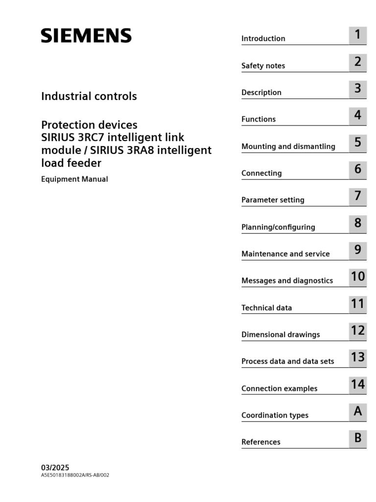 SIRIUS 3RC7/3RA8 Equipment Manual | PDF | Safety | Power Supply