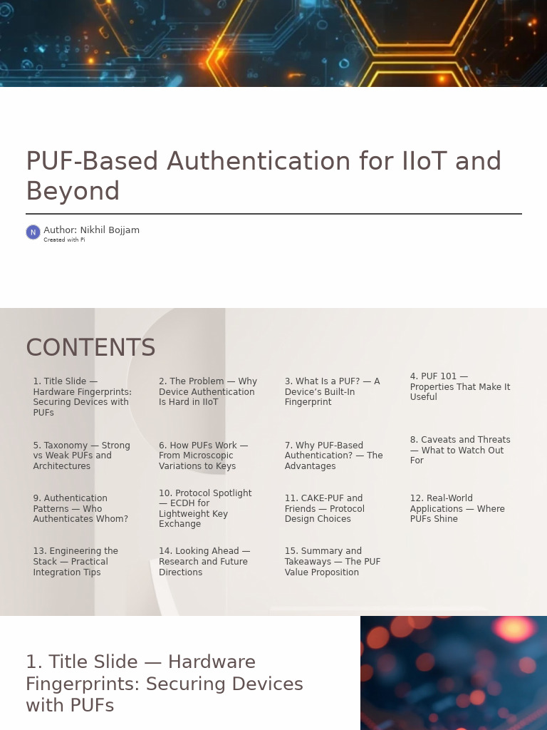PUF Authentication for IIoT Security | PDF | Computer Engineering ...