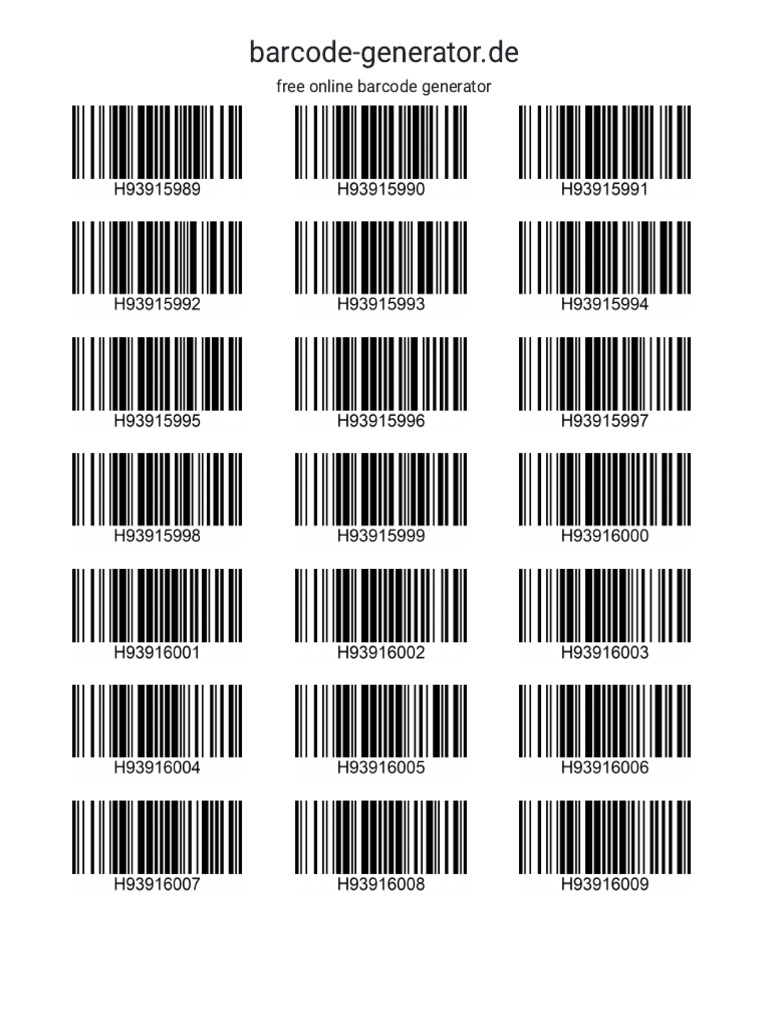 Barcode Generator - Your Generated Barcodes | PDF