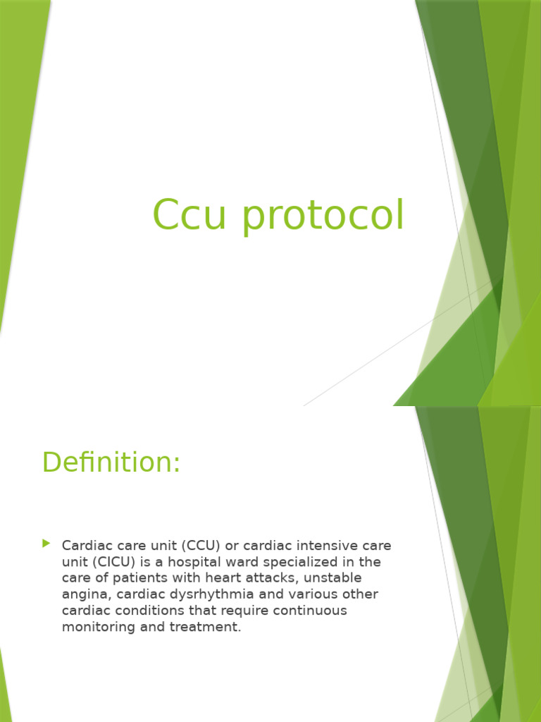 Ccu Protocol New | PDF | Intensive Care Unit | Heart