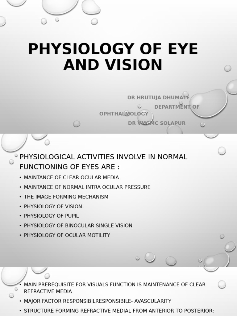 Eye Physiology and Vision Mechanisms | PDF | Retina | Visual System