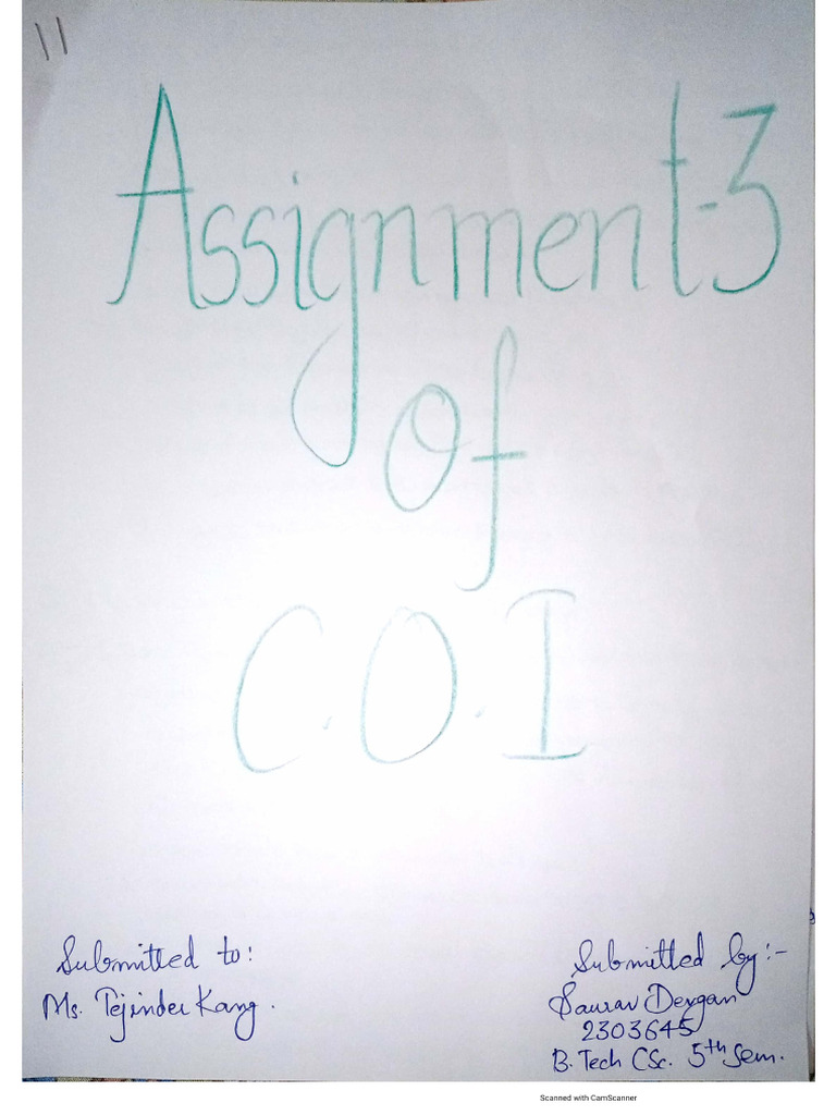 Coi 3rd Assignment | PDF