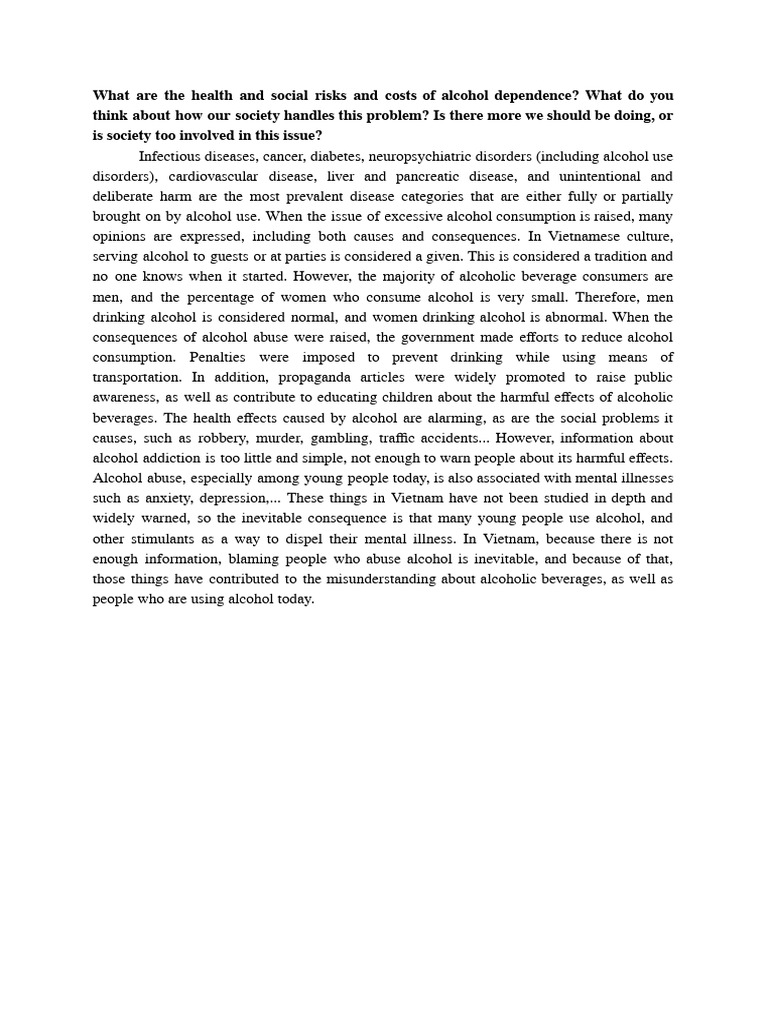 Alcohol Dependence | PDF