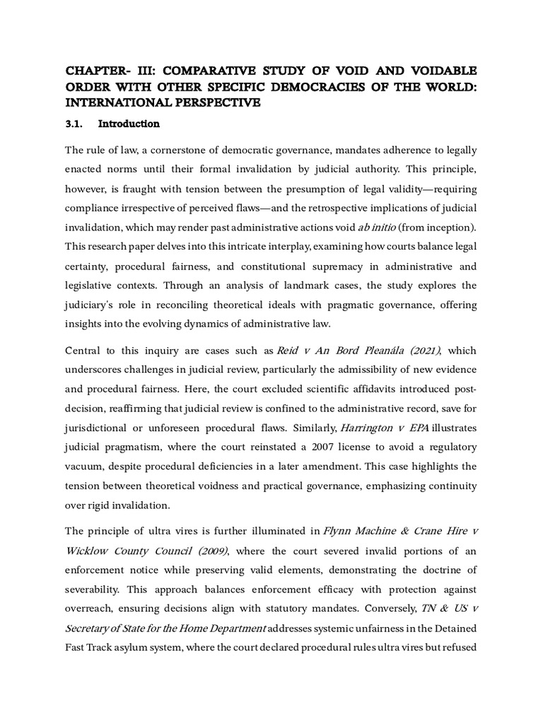 Comparative Analysis of Void Orders in Democracies | PDF | Due Process ...