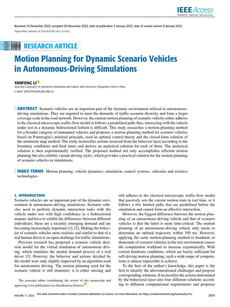 Motion Planning For Dynamic Scenario Vehicles in Autonomous-Driving ...