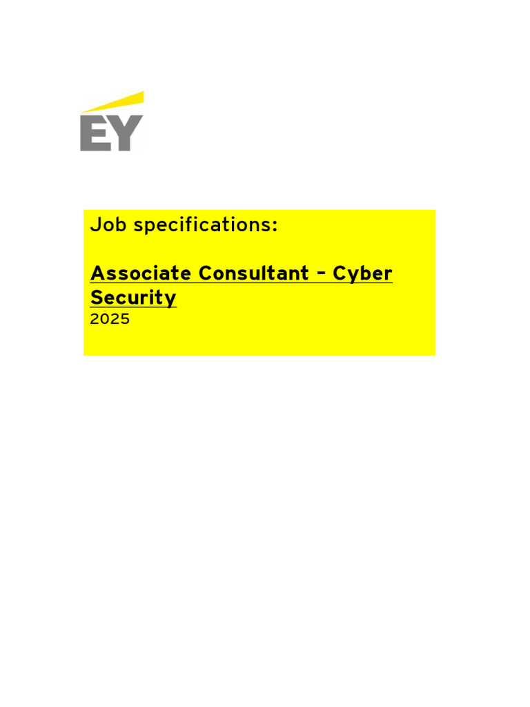 Associate Consultant - Cyber Security Role | PDF | Business