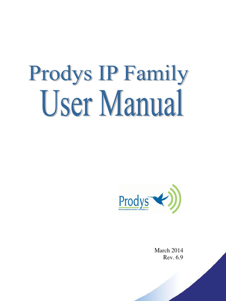 Prodys IP Family User Manual Rev6.9 | PDF | Port (Computer Networking ...