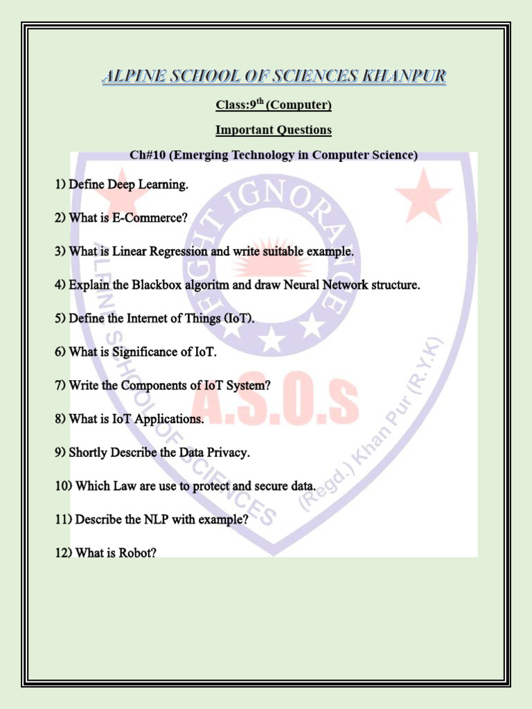 Syllabus 9th COMPUTER 23-10-25 | PDF