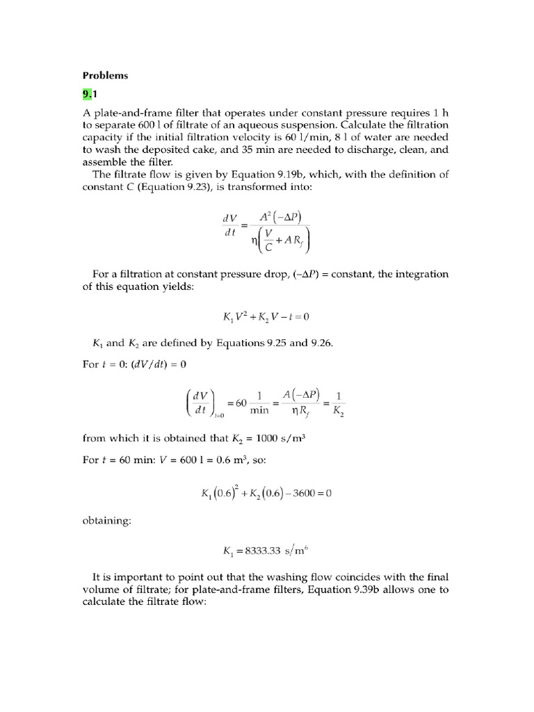 Filtration Problems | PDF