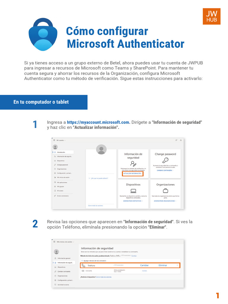 Configura Microsoft Authenticator en JWPUB | PDF | Microsoft | Google Play