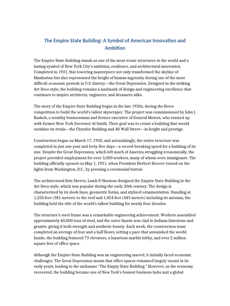 Empire State Building Report Yabu | PDF