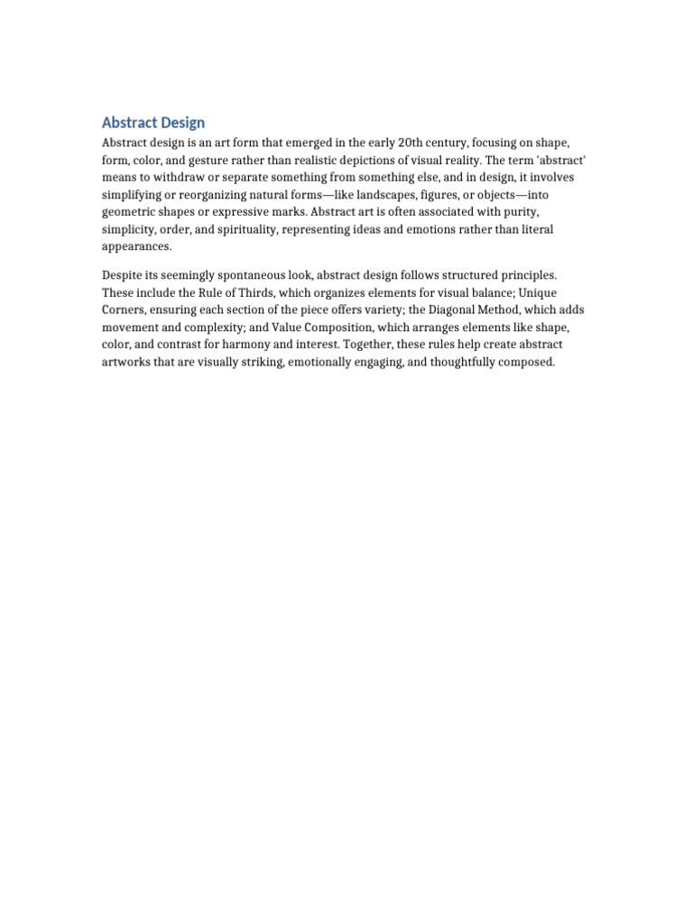 Abstract Design Summary | PDF