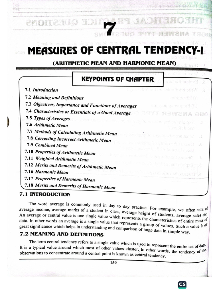 UNIT-III Measures of Central Tendency | PDF