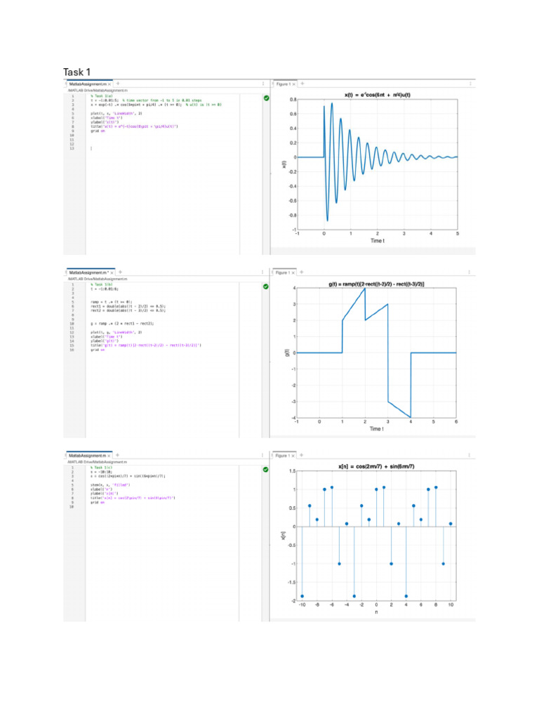 Mat Lab Assignment 1 | PDF