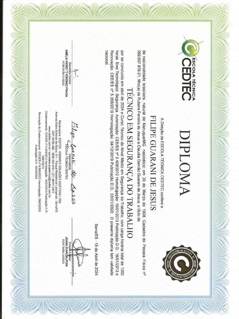 Certificado TST | PDF