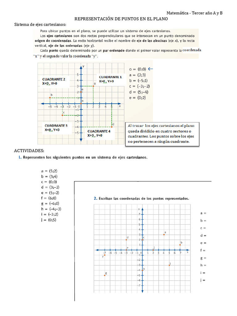 Funciones y Gráficas en Matemática 3° A/B | PDF | Variable (Matemáticas ...