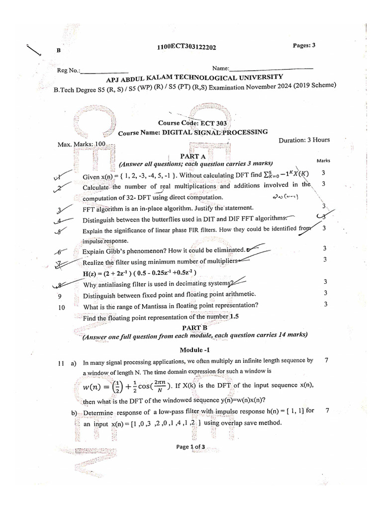 Dsp combined | PDF | Discrete Fourier Transform | Fast Fourier Transform