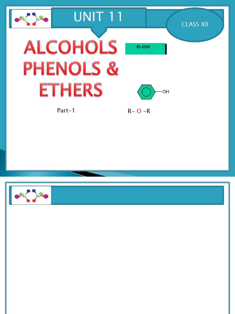 Alcohols, Phenols, and Ethers Overview | PDF | Ether | Aldehyde