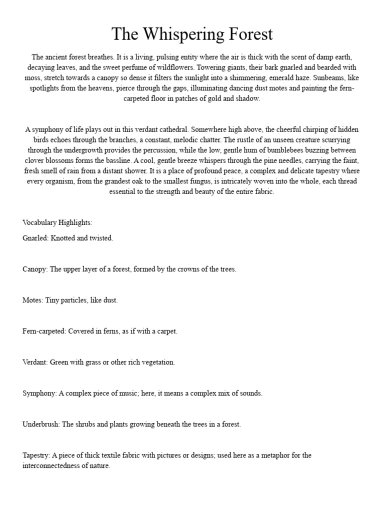 The Whispering Forest (1) - 1 | PDF | Trees | Plants