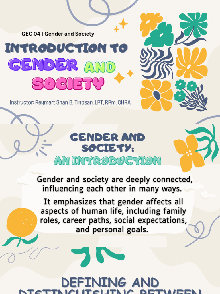 Week 2 GEC 04 - Introduction To Gender and Society | PDF