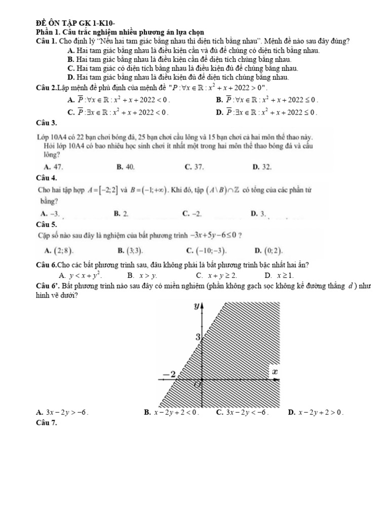 10 HA 10 AA ĐỀ ÔN TẬP GK1 | PDF