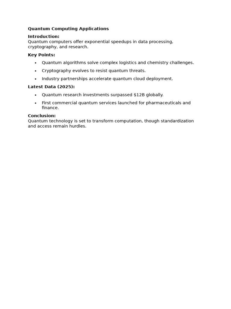 Quantum Computing Applications | PDF
