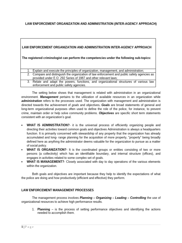 Law Enforcement Management Principles | PDF | Hierarchy | Police