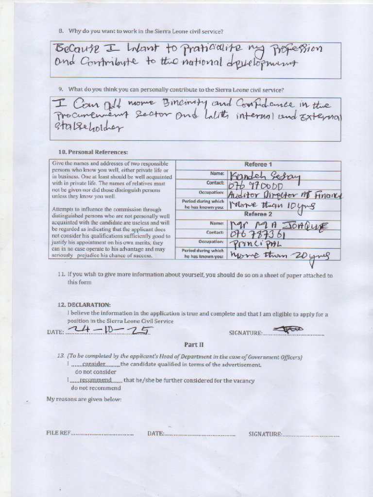 Application For The Position of A Procurement Officer and Inventory ...